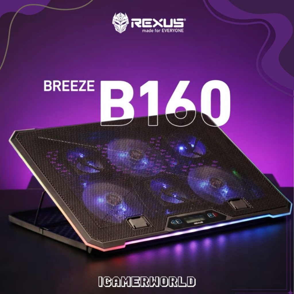 Jual Rexus Cooling Pad Breeze B160 Fan With RGB | Shopee Indonesia