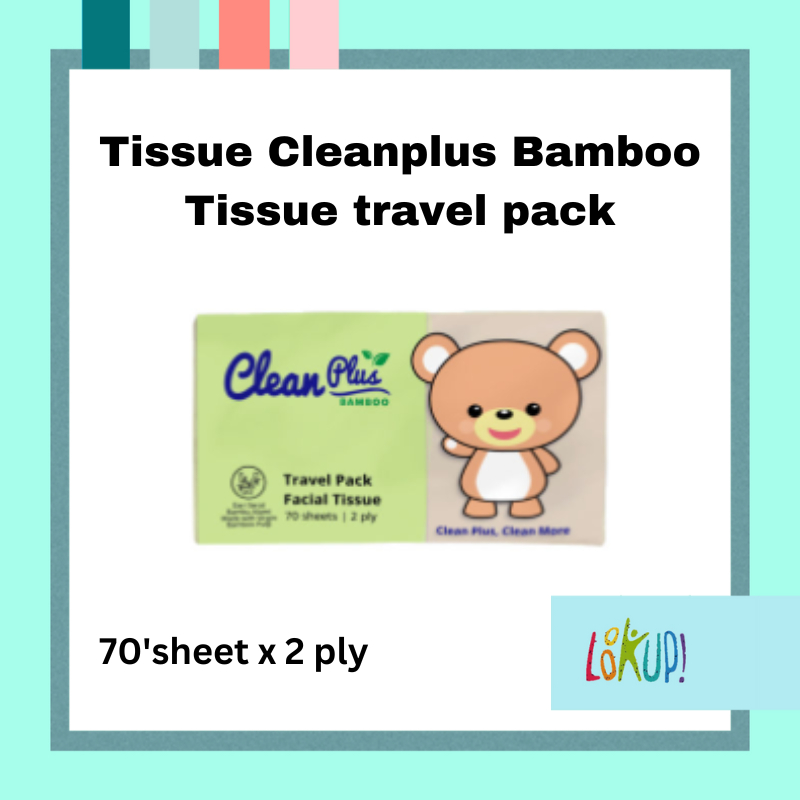 Jual Tissue Clean Plus Bamboo Travel Pack Tissue 70 Sheets x 2ply ...