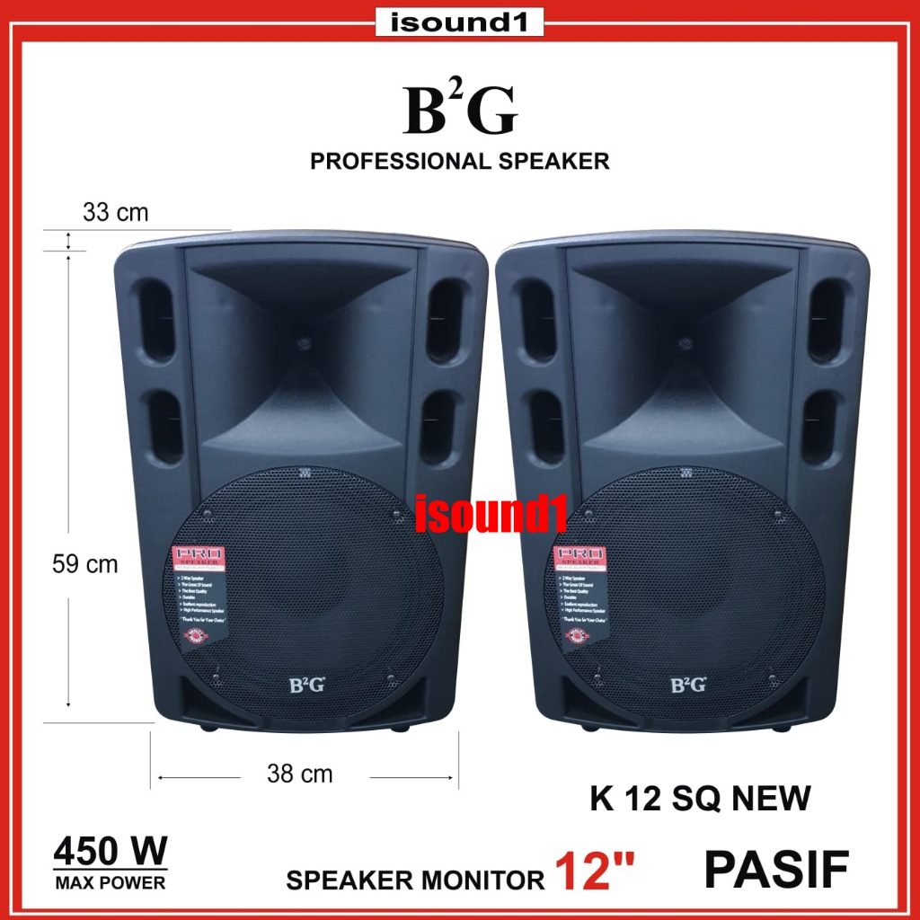 Jual SPEAKER PASIF B2G K 12 SQ NEW 12 INCH 12 IN ORIGINAL 1 PASANG FIBER | Shopee Indonesia