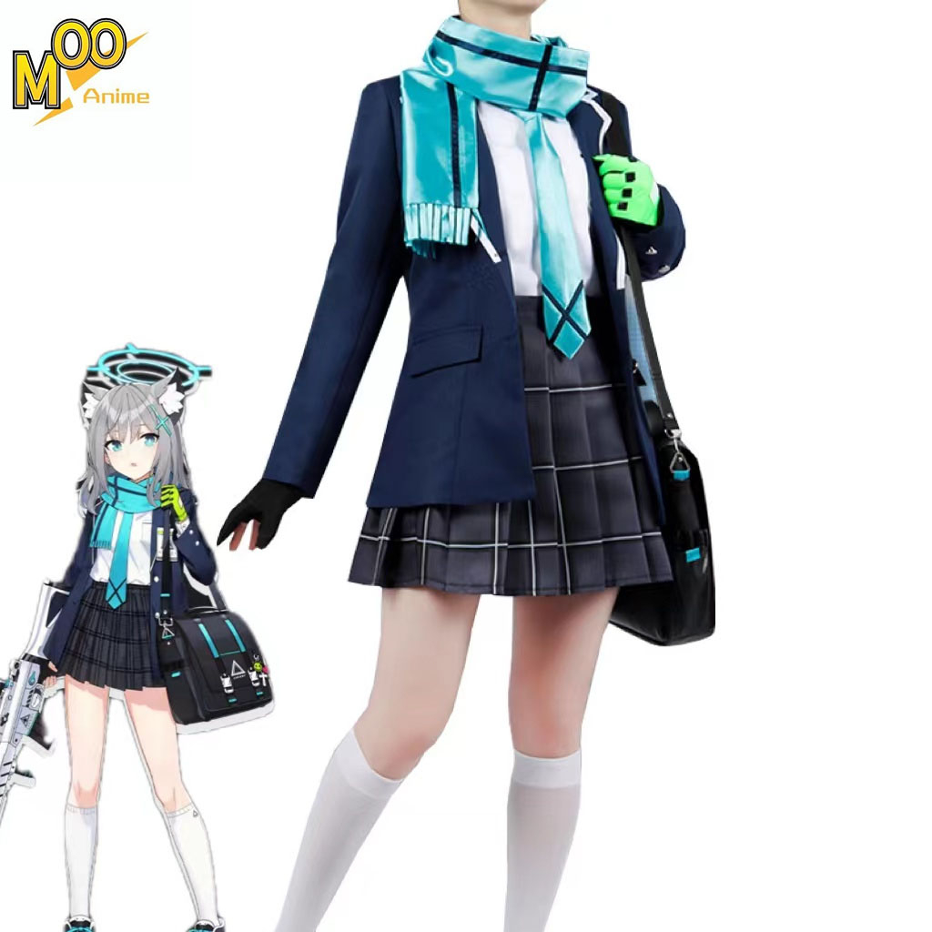 Jual Blue Archive cosplay costume Sunaokami Shiroko cosplay Set and wig ...