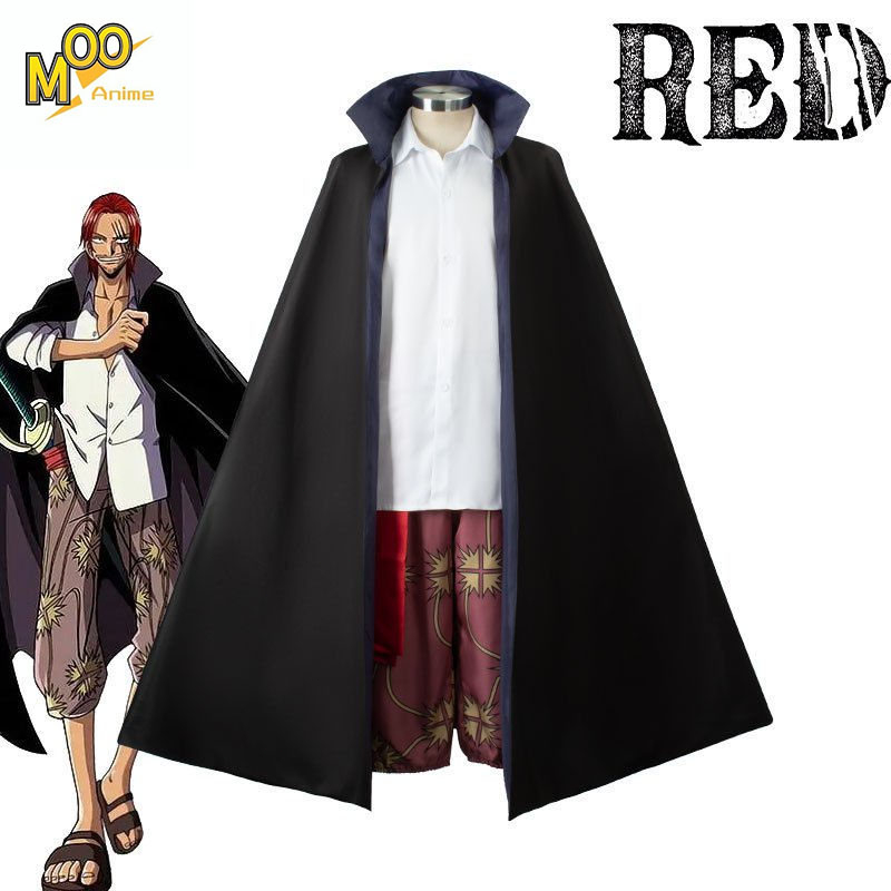 Jual One Piece Shanks Cosplay Costume Set Cos Role Play Halloween Party ...