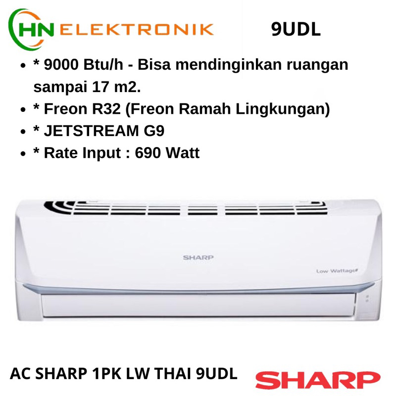 Jual AC SHARP 1PK LW THAI AH-A9UDL | Shopee Indonesia