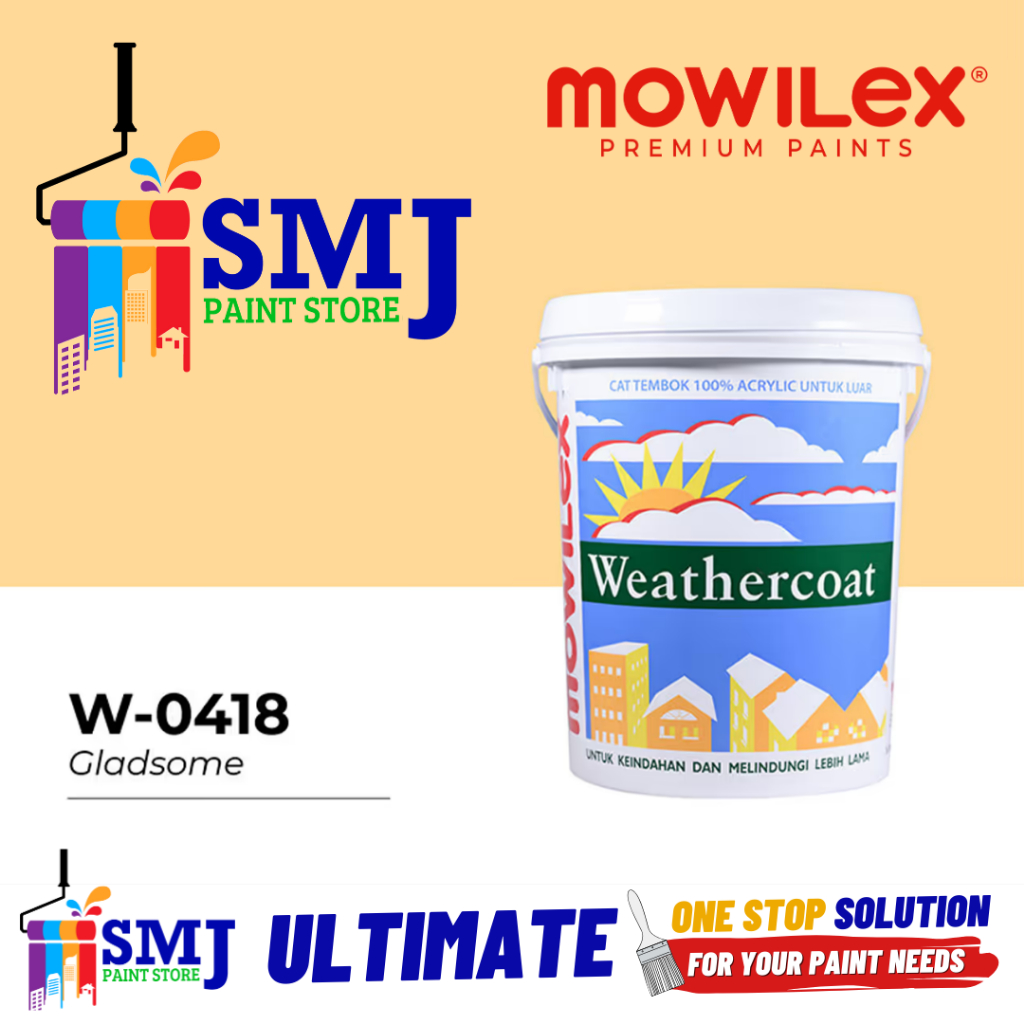 Jual Cat Tembok Eksterior Mowilex Weathercoat W 0418 Gladsome 20l