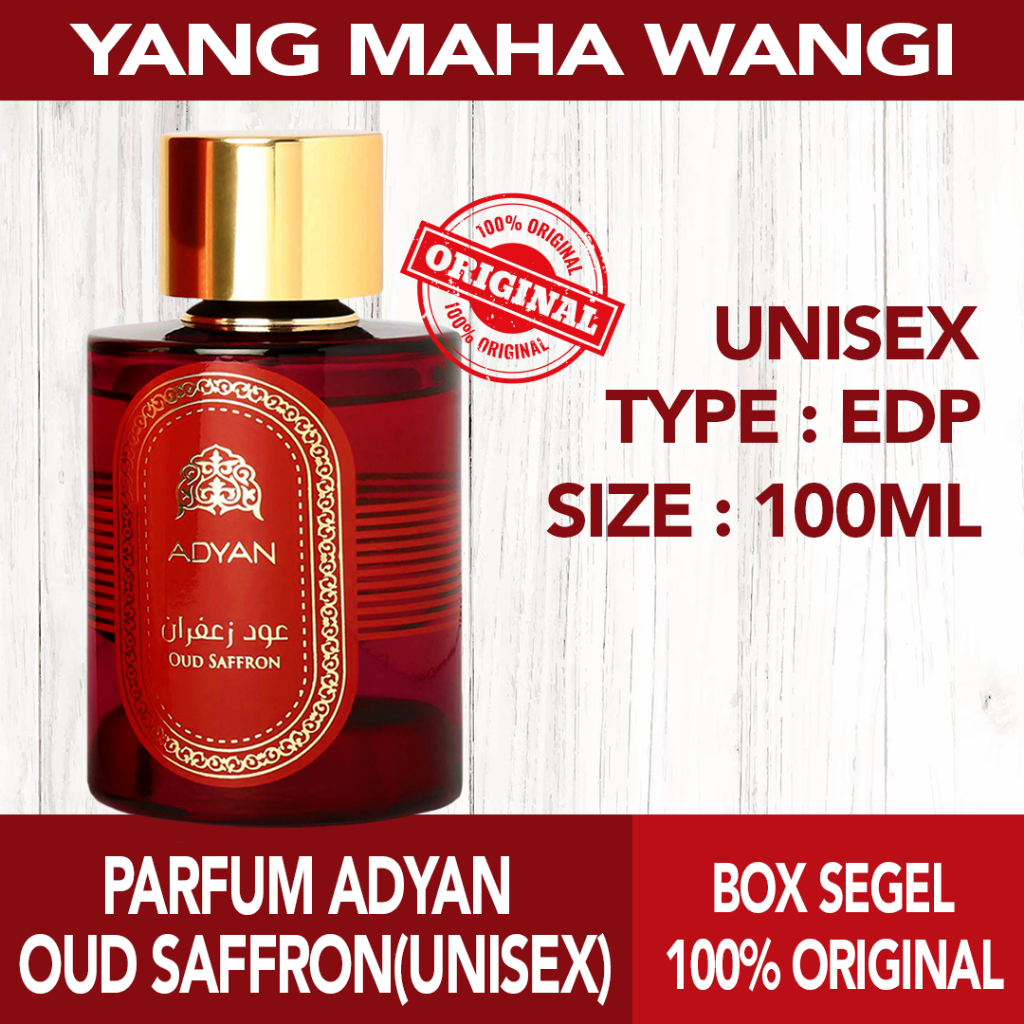 Jual PARFUM ORIGINAL ADYAN OUD SAFFRON AND OUD VELVET FOR UNISEX 100ML (BOX SEGEL) | Shopee ...