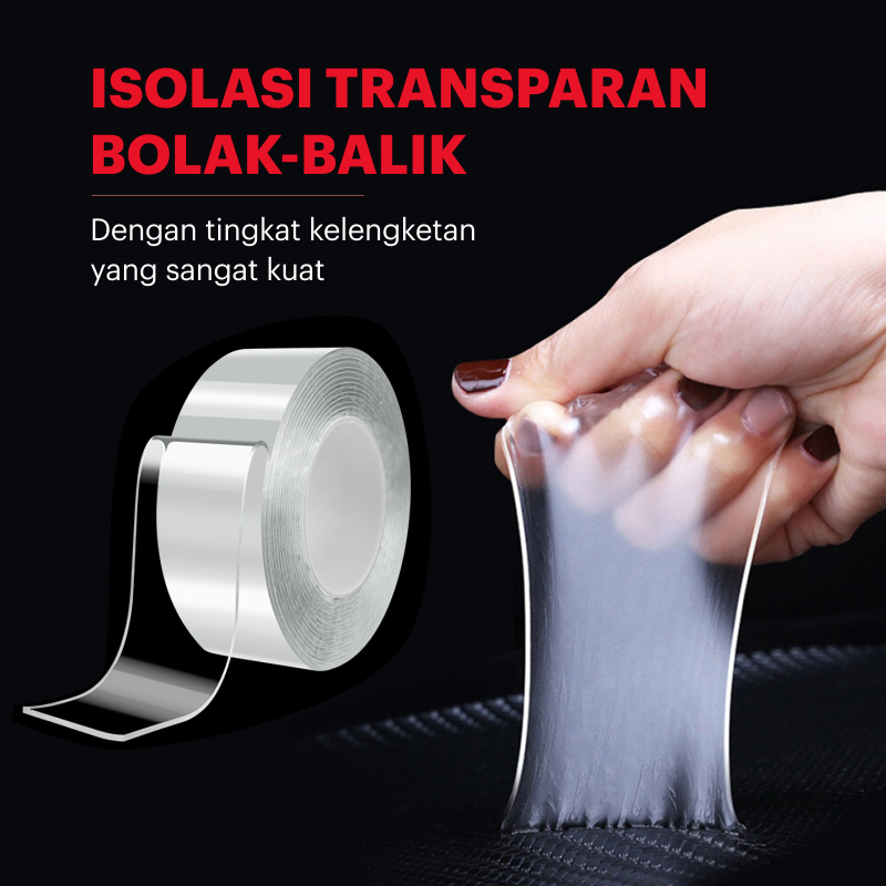 Jual Double Tape Bening Nano Selotip Isolasi Transparan Bolak Balik ...