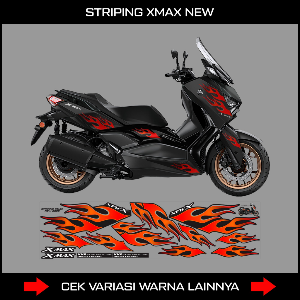 Jual STRIPING STRIKER API XMAX BARU / STICKER LIS VARIASI MOTOR XMAX ...