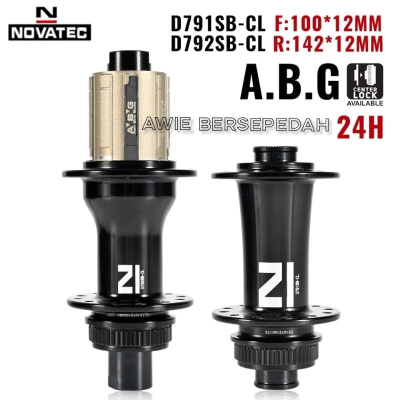Jual Hub freehub NOVATEC 24 hole center lock TA 12x100 12x142 CL thru ...