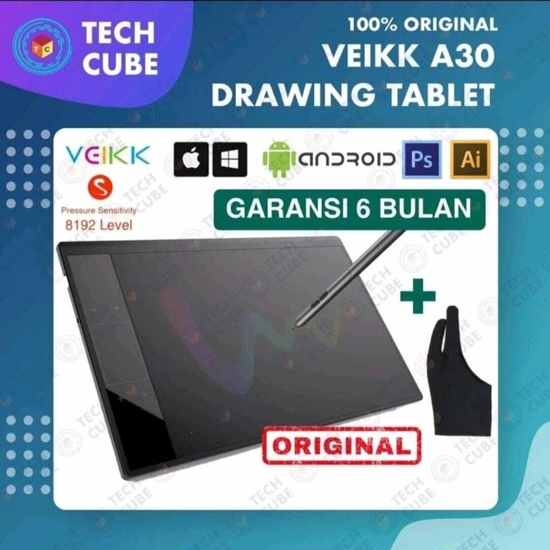 Jual VEIKK VK640 Digital Graphic Drawing Pen Tablet OSU Alter S640 A30 ...