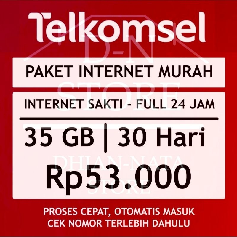 Jual PAKET INTERNET MURAH TELKOMSEL 35GB - RP53K (BACA DESKRIPSI) | Shopee Indonesia