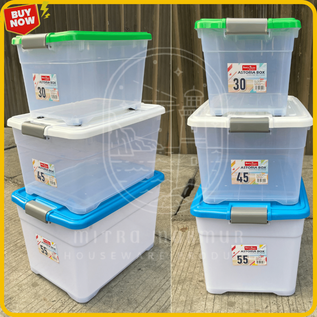 Jual KONTAINER BOX RODA 30 45 55 LITER BASIC HOME LION STAR CONTAINER ...