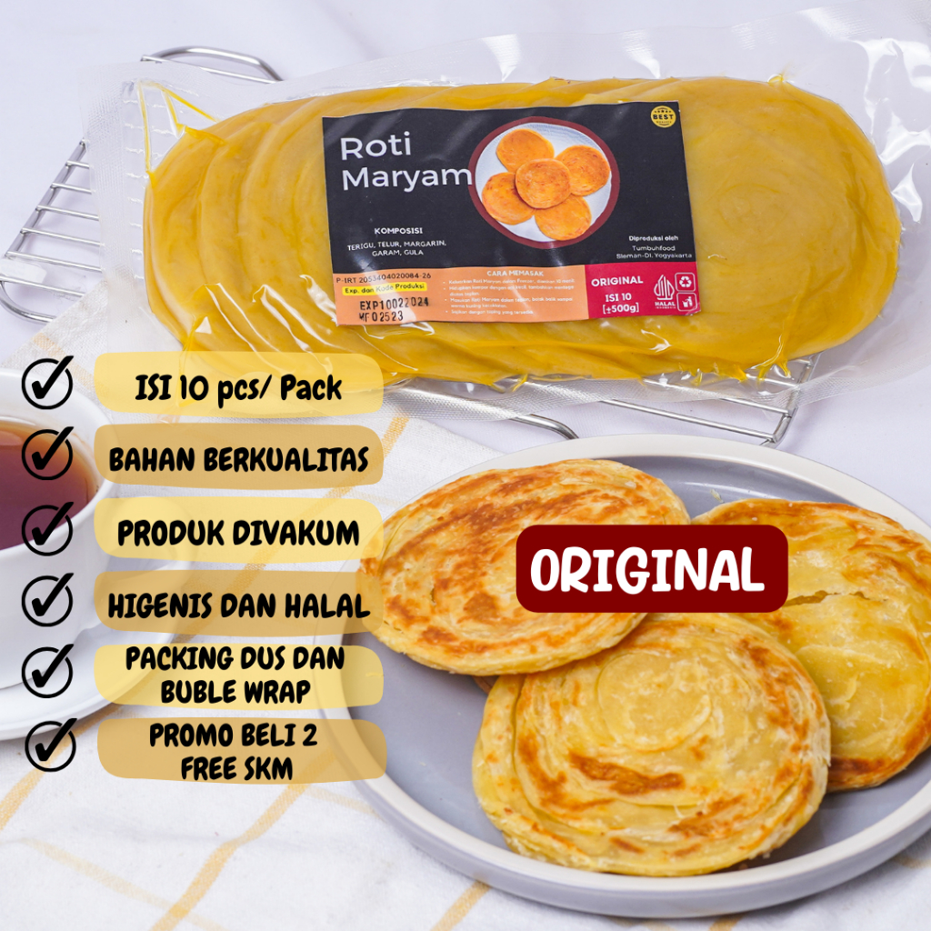 Jual ISI 10 Roti Maryam Original / Roti Cane / Canai (GROSIR) | Shopee ...