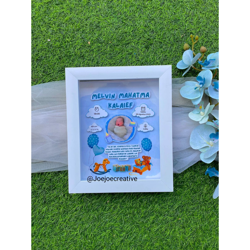 Jual Square Pop Up Biodata Bayi | Baby Gift | Pop Up Frame | Frame ...