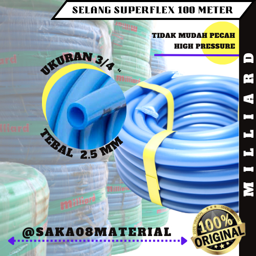 Jual JUAL SELANG AIR 3/4 INCH 100 METER SUPERFLEX DOF MILLIARD ORIGINAL ...