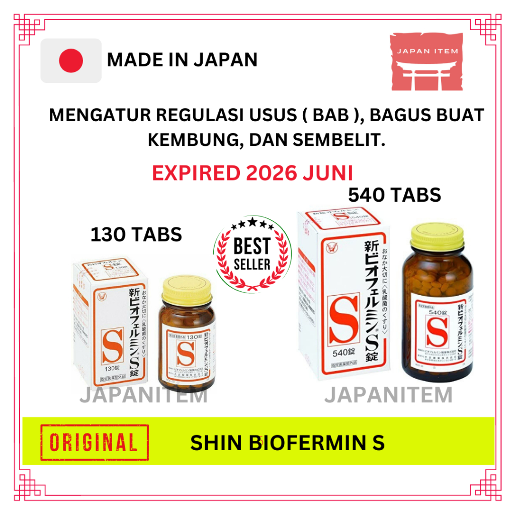 Jual Shin Biofermin S 130 540 Tablets obat pencernaan original Japan ...