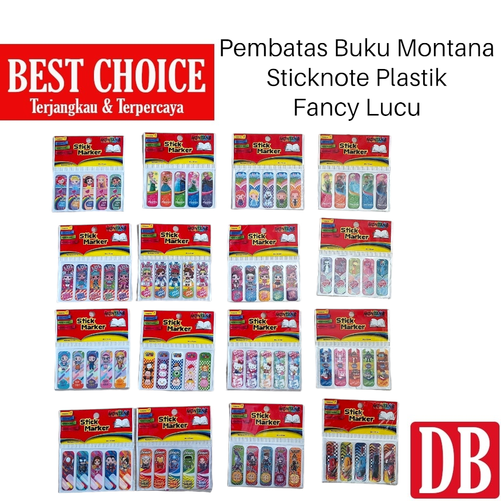 Jual Pembatas Buku Plastik / Sticky Note Plastik Montana Fancy Lucu ...