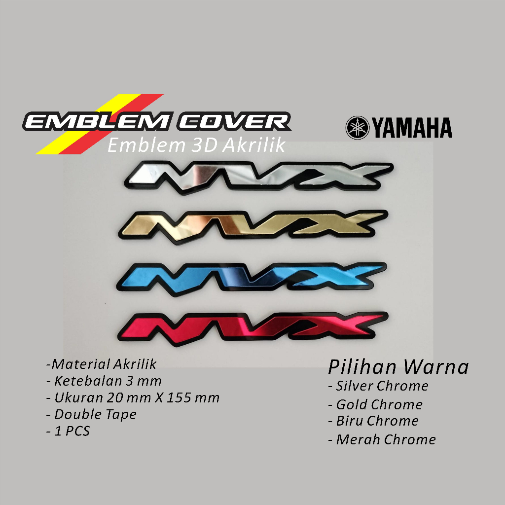 Jual EMBLEM NVX AEROX MALAYSIA LOGO TIMBUL 3D BUKAN STIKER GOLD ...