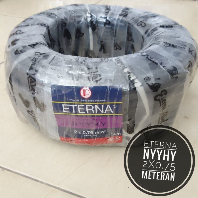 Jual ETERNA Kabel Serabut NYYHY 2x0.75 2x0,75 Hitam SNI LMK - Ecer Meteran | Shopee Indonesia