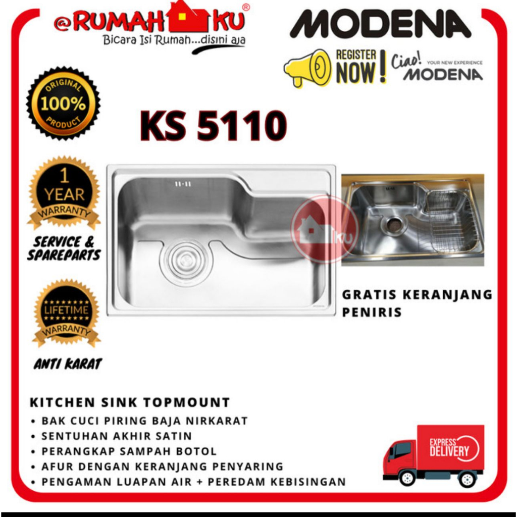 Jual SINK MODENA COMO - KS 5110 | Shopee Indonesia