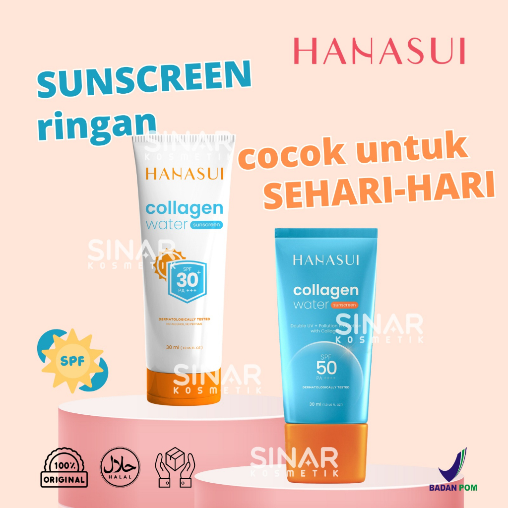 Jual Hanasui Collagen Water Sunscreen SPF 30 // SPF 50 30ml ...