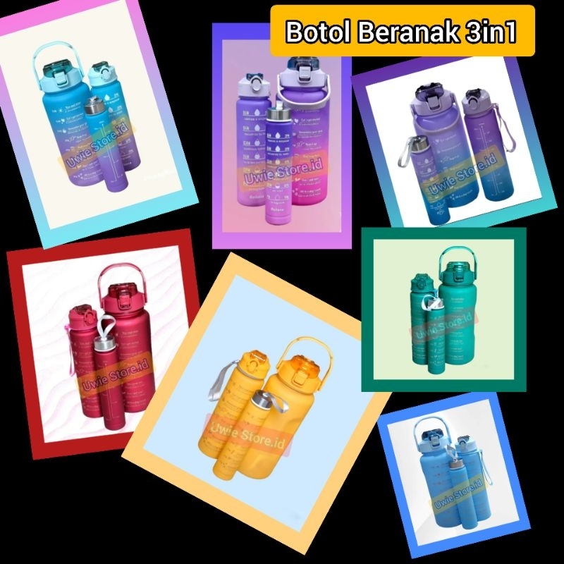 Jual Botol Beranak New varian warna lebih fresh | Botol Motivasi Viral ...