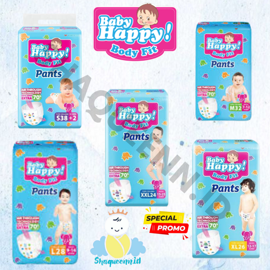 Jual Baby happy pants M32 L28 XL26 XXL24 S38+2 POPOK CELANA SEKALI PAKAI | Shopee Indonesia