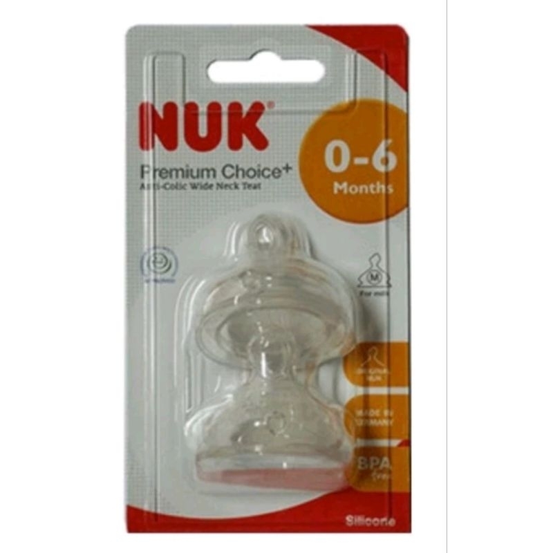Jual NUK Premium Silicone Teat Isi 2 Pcs 0-6 month Size M / Dot ...