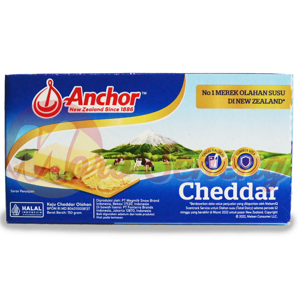 Jual Anchor Keju Cheddar Balok / Chedar Olahan Cheese Block Potong Blok ...