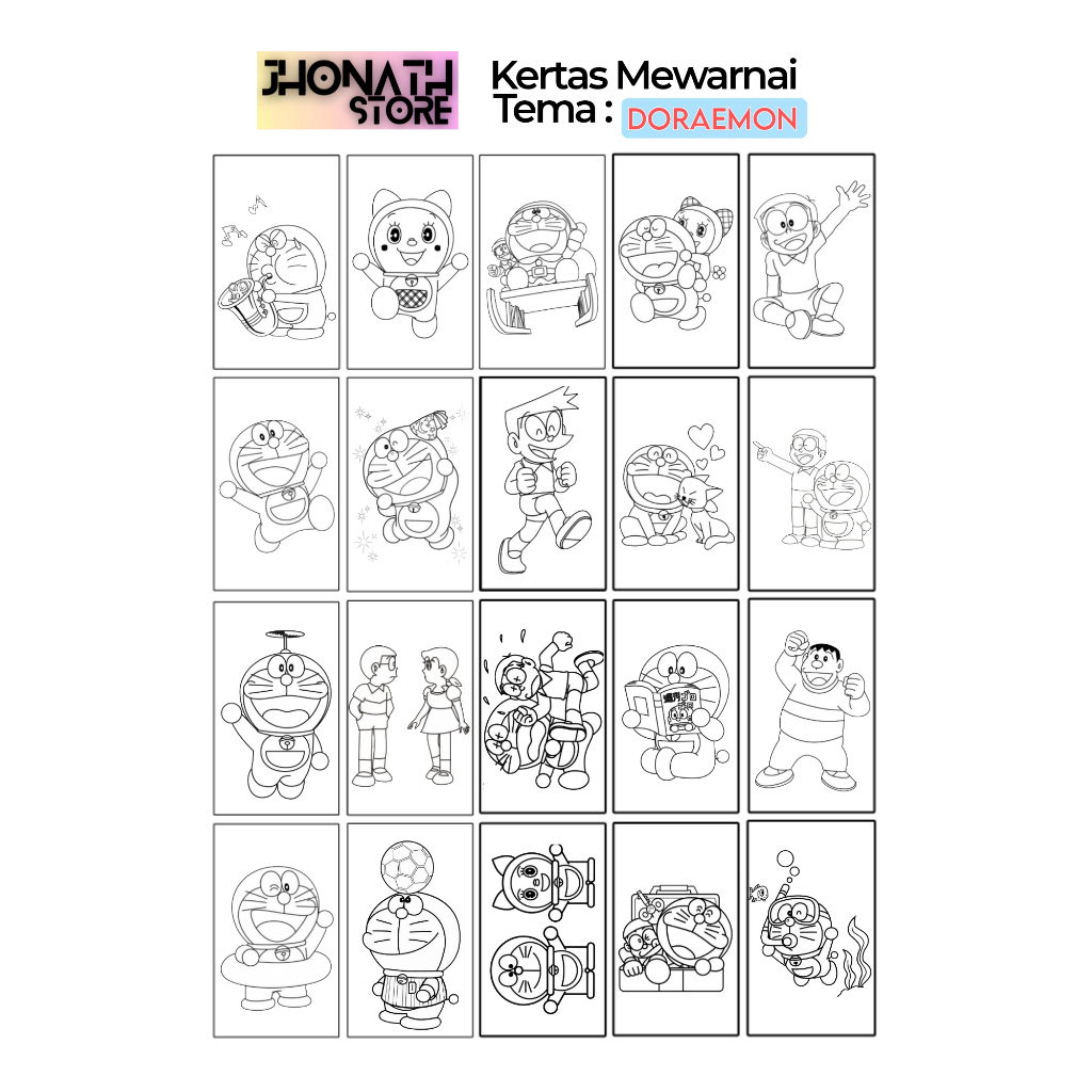 Jual Kertas Gambar Mewarnai Anak 1 Pack Isi 20 Lembar Gambar Ukuran A5 ...