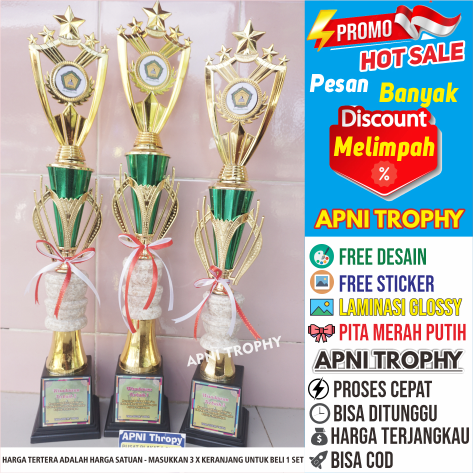 Jual Trophy Set Piala Juara 1 2 3 Lomba 17 an Bahan Marmer Free Stiker ...