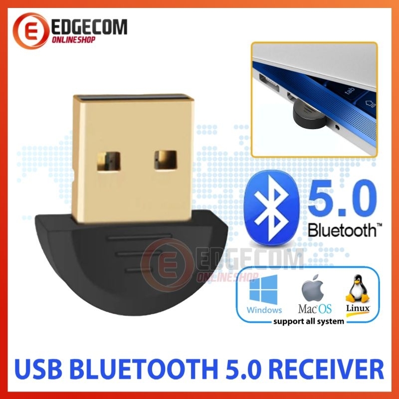Jual USB Receiver Dongle Bluetooth V5.0 Support Windows For PC Laptop ...