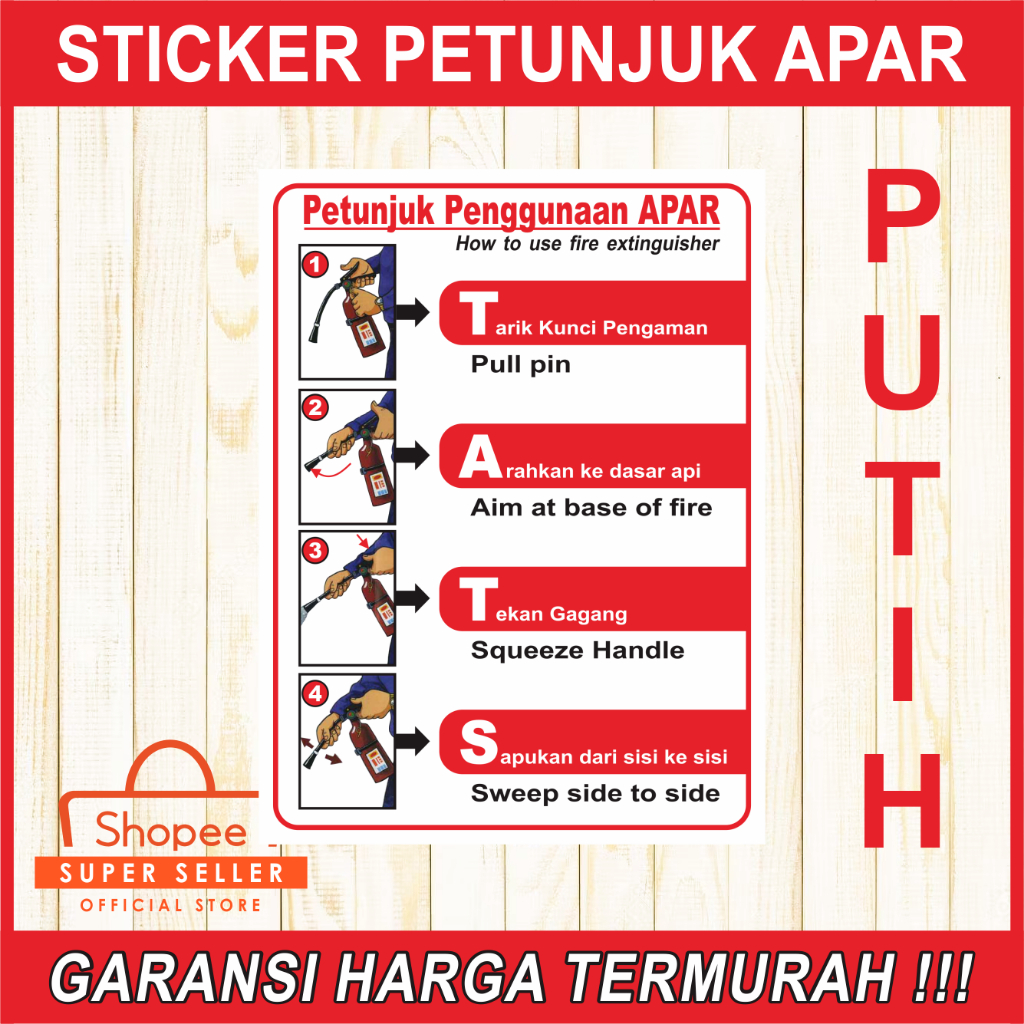 Jual STICKER SIGN K3 PETUNJUK PENGGUNAAN APAR FIRE EXTINGUISHER ...