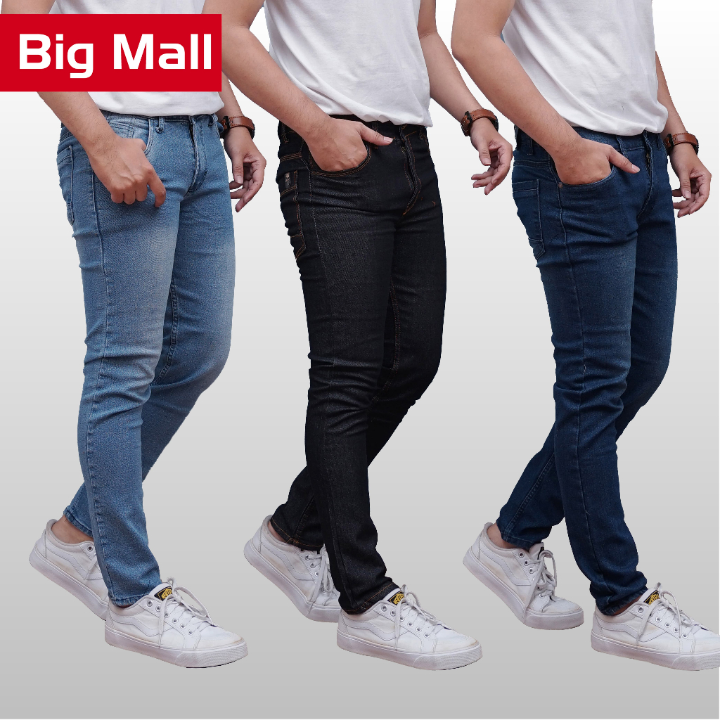 Jual Big Mall [27-44] Celana Jeans Pria Bahan Streach Melar Pensil ...