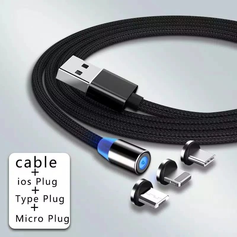 Jual KABEL DATA CHARGER MAGNET 3IN1 BISA SEMUA JENIS HANDPHONE | Shopee ...