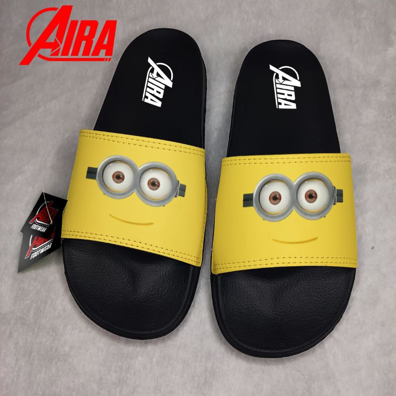 Jual SANDAL SLOP PRIA/WANITA SANDAL SLIDE MINIONS KUNING | Shopee Indonesia