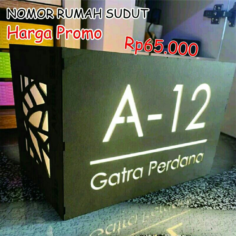 Jual Nomor Rumah Akrilik Modern Minimalis Model Box L LED | Shopee ...