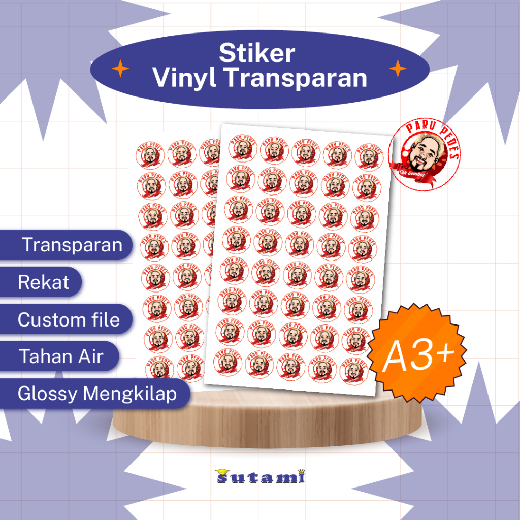 Jual Cetak Stiker A3+ Vinyl Transparan A3+ Label Packaging Kemasan ...