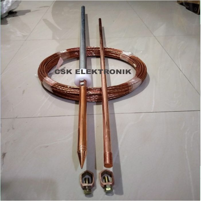 Jual Penangkal Petir 1Tombak Tembaga + Rod Tembaga + 30 Meter Kabel BC ...