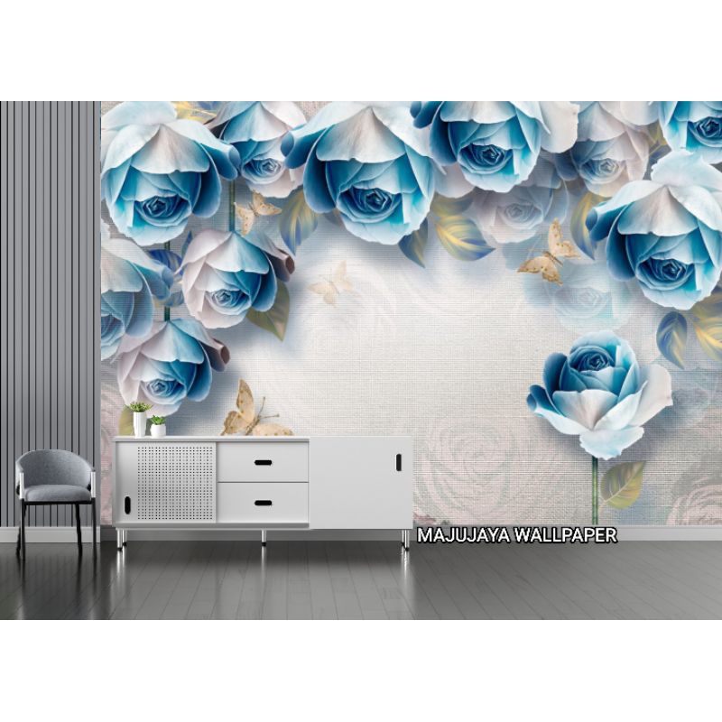 Jual Wallpaper 3D custom Motif bunga mutiara wall mural, wallpaper dinding 3d bunga, warna tajam ...