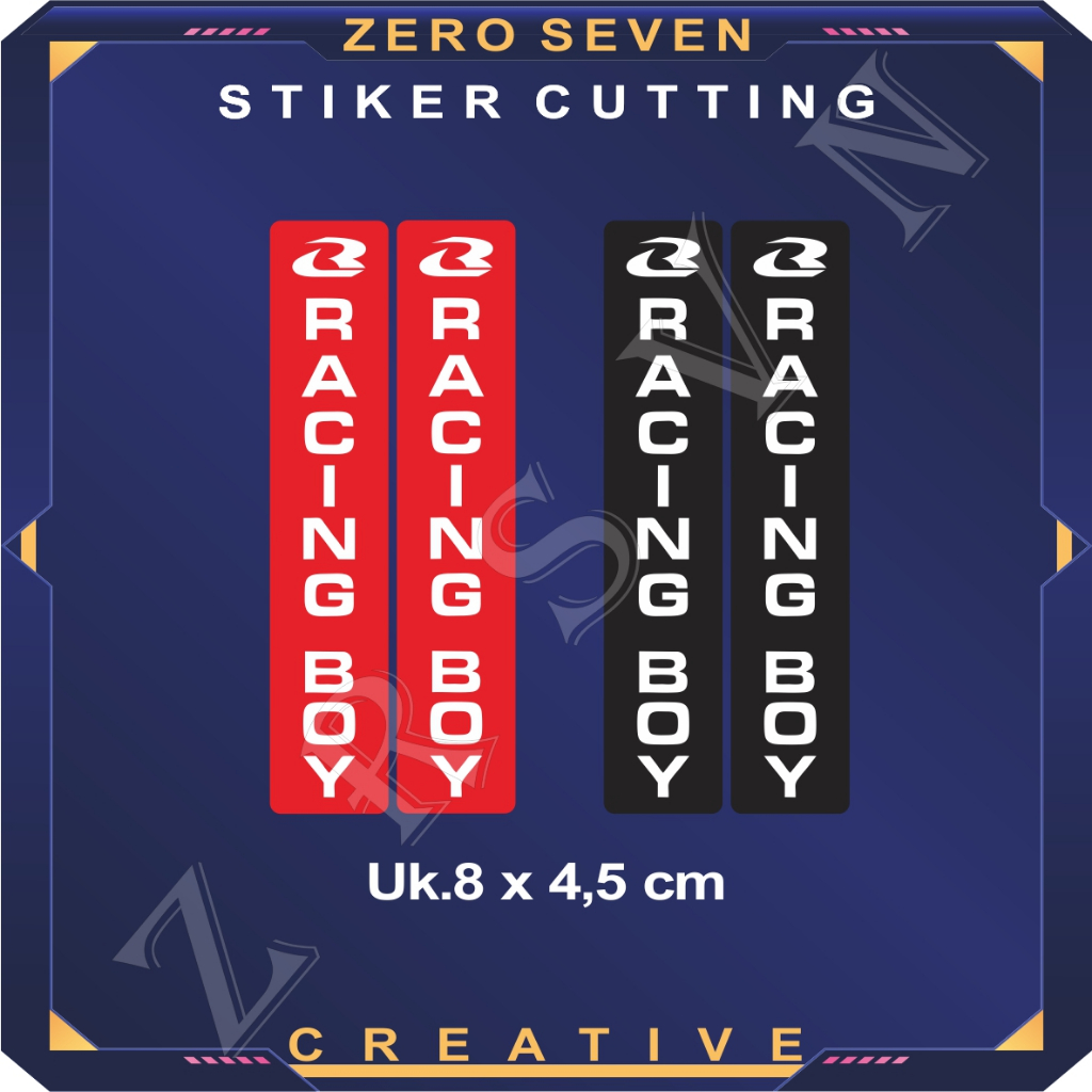 Jual STIKER RACING BOY PRINT & CUTTING 1 SET ( 2 PCS ) FOR BAMBU SHOCK ...