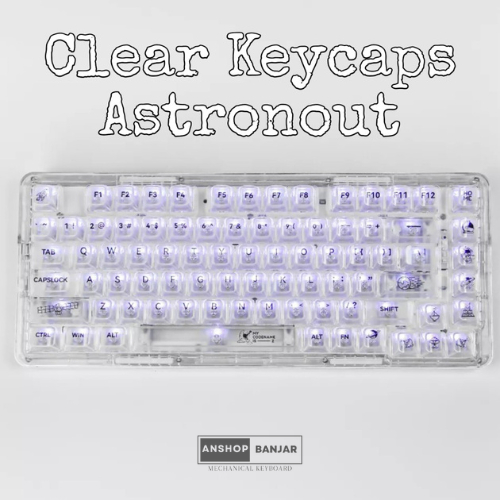 Jual Crystal Keycaps Clear astronout theme transparant mechanical ...