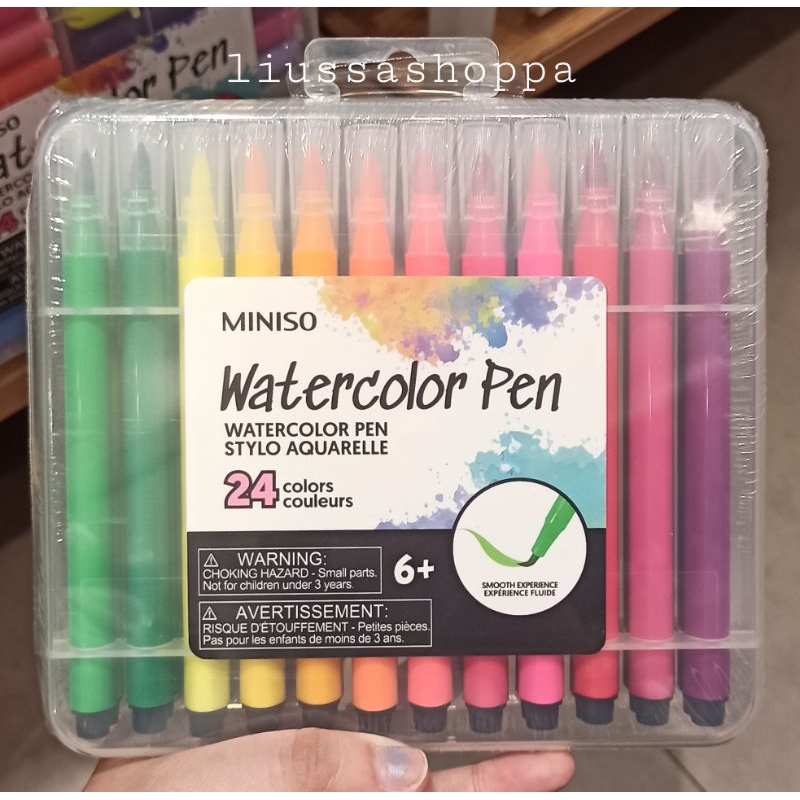 Jual Spidol Miniso - Watercolor Pens Set with Soft Tip (24 Colors ...