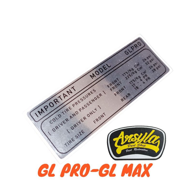 Jual stiker striping sticker emblem tekanan ban Mark tire caution Honda ...