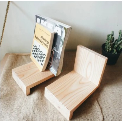Jual Rak buku kayu mini / Book holder / Tempat penyimpanan buku ...