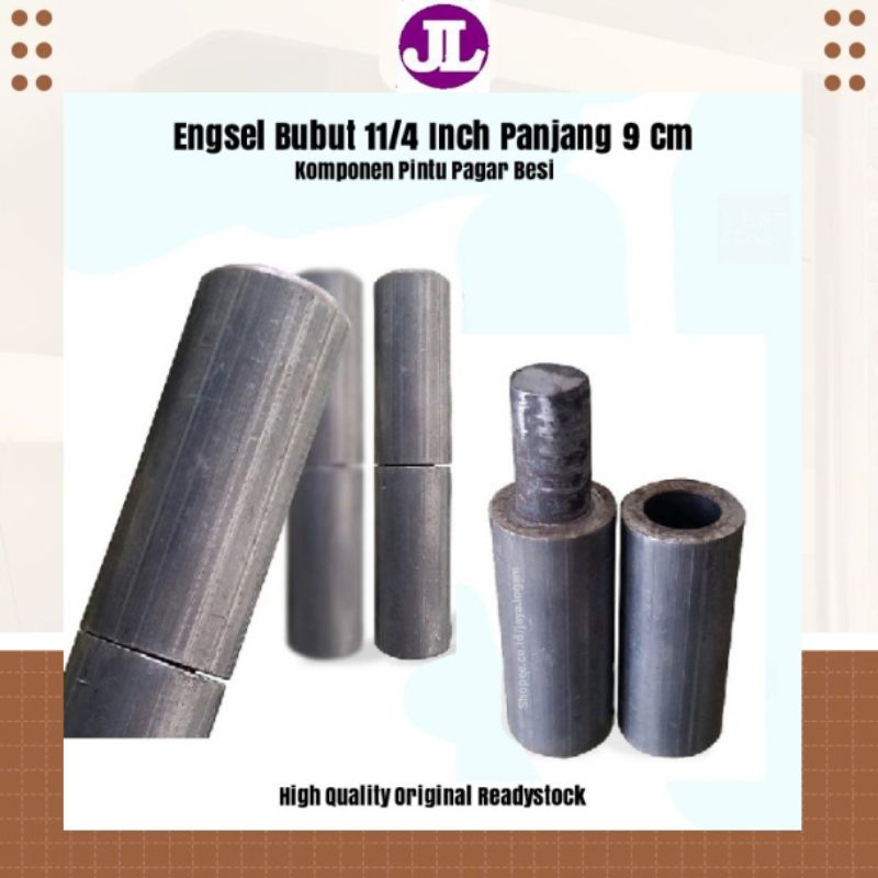 Jual Engsel Bubut Besi As 1 1/4 Inch Panjang 9 Cm Komponen Pintu Pagar ...