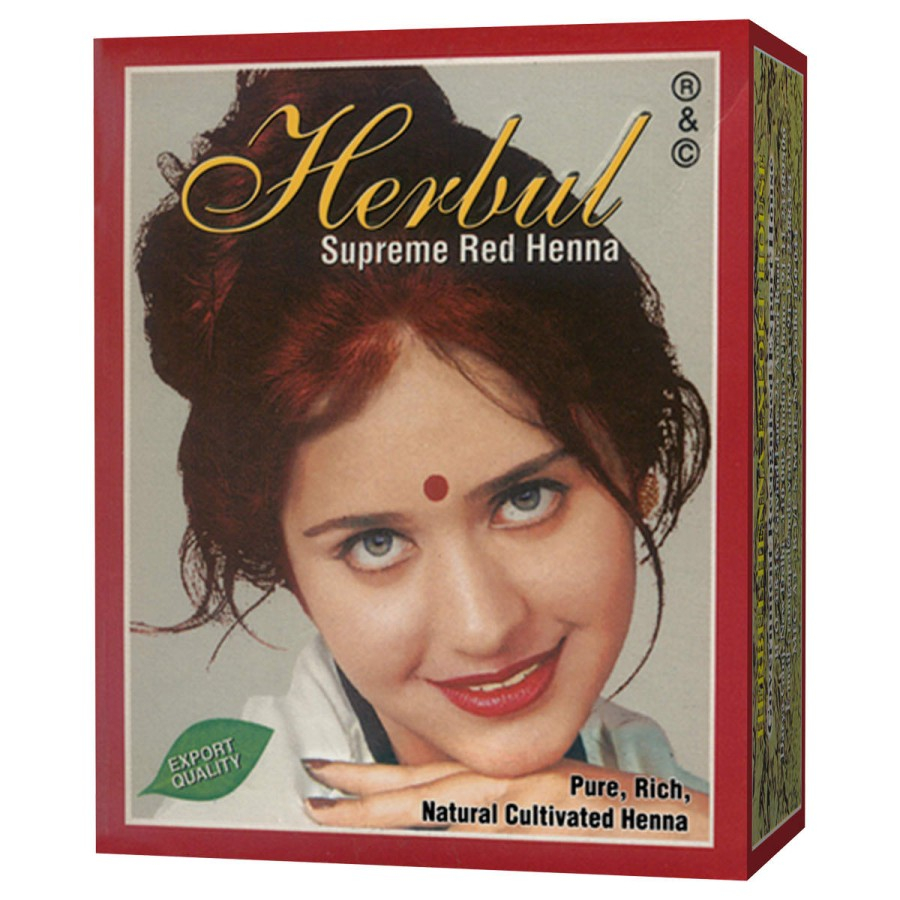 Jual Cat Rambut Herbul Henna Hair Dyes SUPREME RED(1 box 6 pcs ...