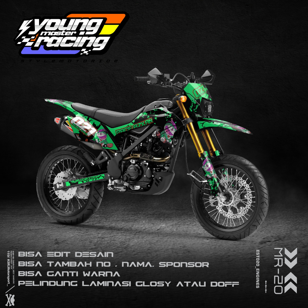 Jual Decal Sticker Motor Cross KLX 150 BF Fullbody-Dekal Stiker KLX BF ...
