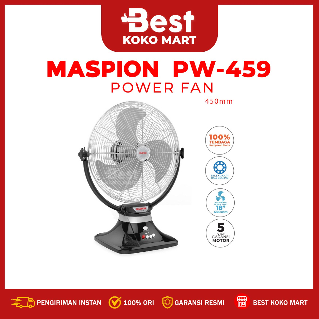 Jual MASPION POWER FAN / KIPAS ANGIN DAYA 18 INCH PW-459 ORIGINAL ...