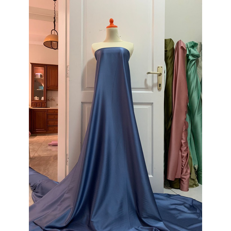Jual Bahan Kain Satin Silk Saten Armany Silk Original Polosan Adem ...