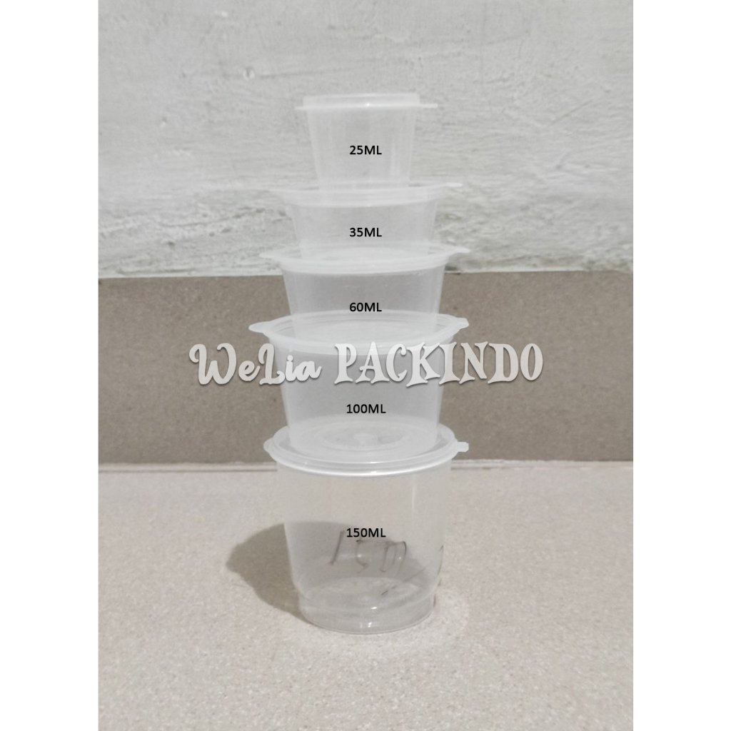 Jual Thinwall Cup 25ml, 35ml, 60ml, 100ml, 150ml Bulat / Cup Sambal Sambel Saos Saus / Cup ...