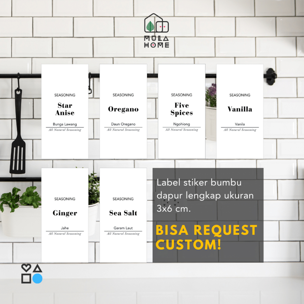 Jual AN02 LABEL STICKER BOTOL Stiker Bumbu Dapur Minimalis Estetik Bisa ...